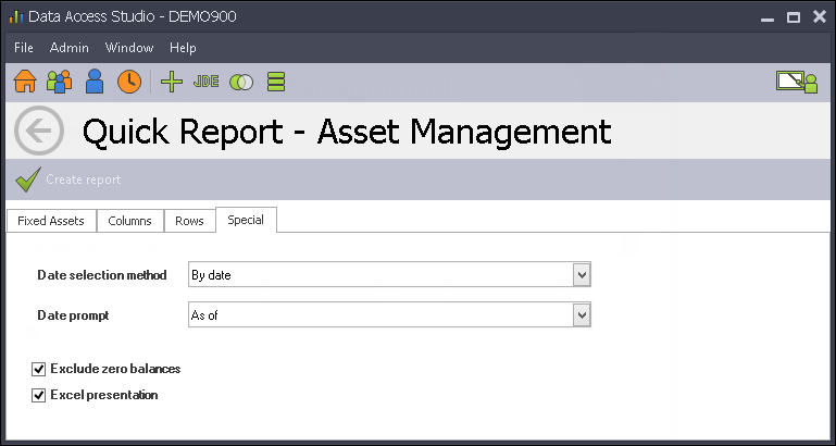 Special Settings | ReportsNow DAS User Guide