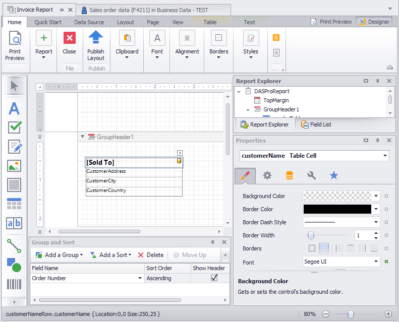 First Look at the Report Designer