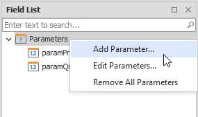Create a Report Parameter