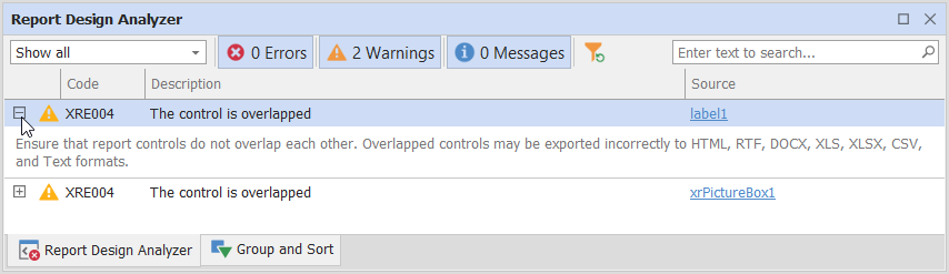 Report Design Analyzer